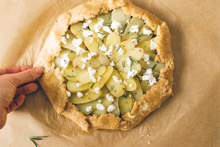 Potato Spinach Galette with Goat Cheese and Whole Wheat Sour Cream ...
